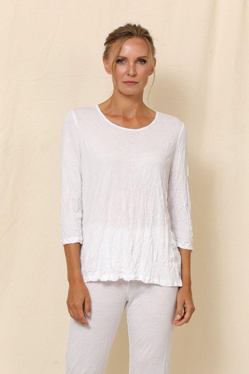 3/4 Sleeve Basic Crinkle Top - C2100 – Chalet Et Ceci