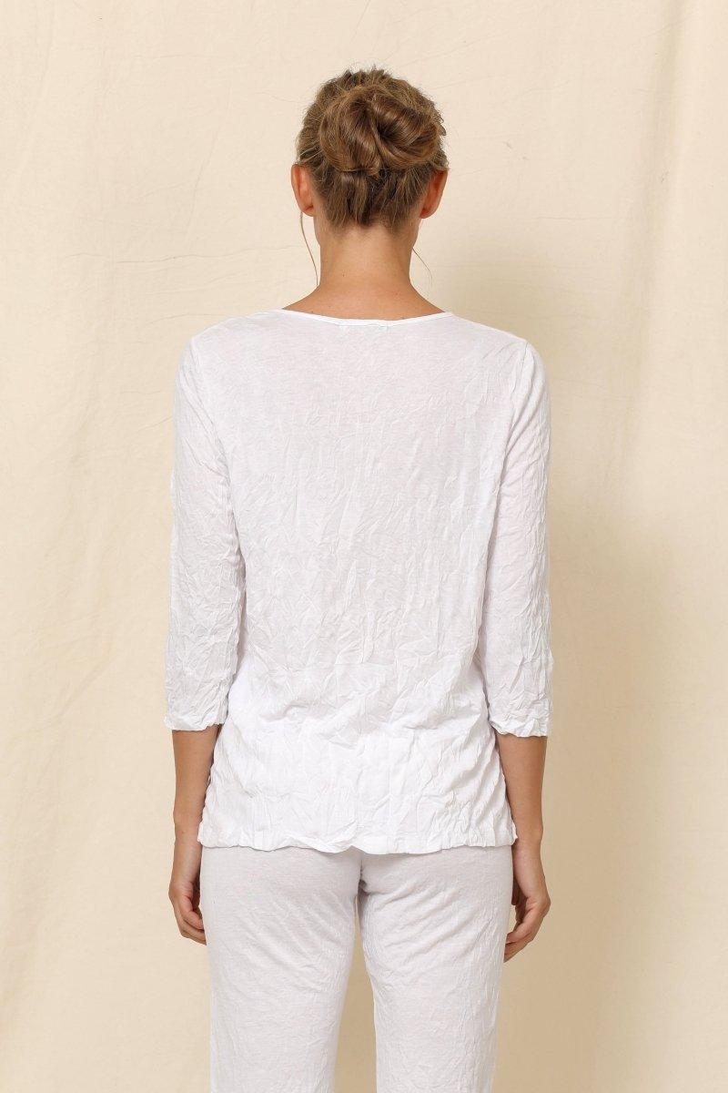 3/4 Sleeve Basic Crinkle Top - C2100 – Chalet Et Ceci